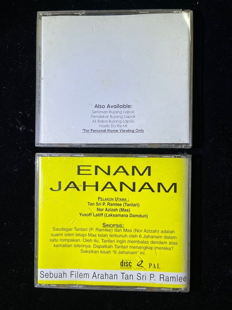 Vintage P Ramlee Film Vcd Enam Jahanam & Nujum Pak Belalang / Price For ...