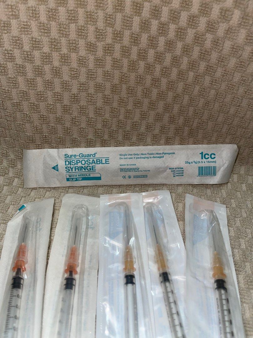 1cc / 1ml disposable syringe injection sureguard and terumo / retdem ...