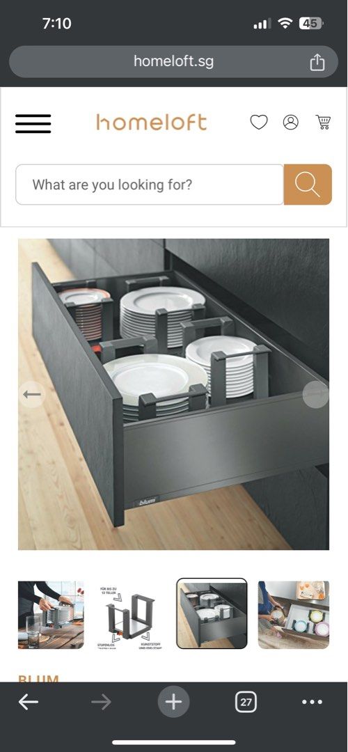 BNIB Blum Orga-Line Plate Holder Adjustable 186 to 321 mm ZC7T0350 ...