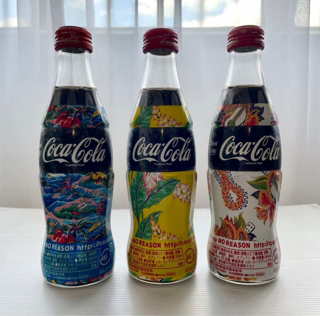 Coca-Cola Japan No Reason Campaign. Hawaiian Aloha Glass Bottle Set ...