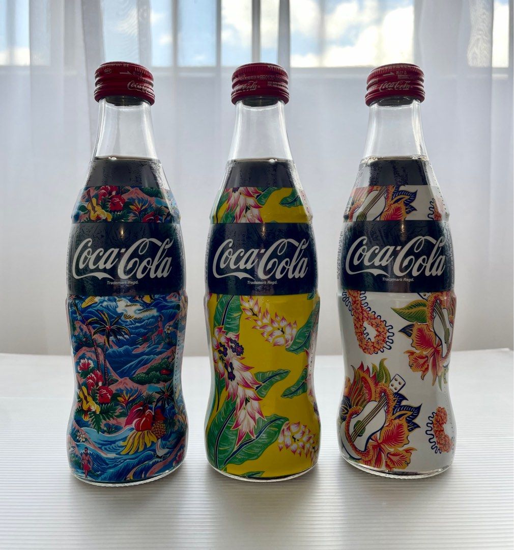 Coca-Cola Japan No Reason Campaign. Hawaiian Aloha Glass Bottle Set ...