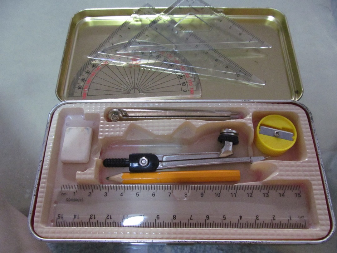 Compass protractor set square pointer divider mathematical set flexible ...