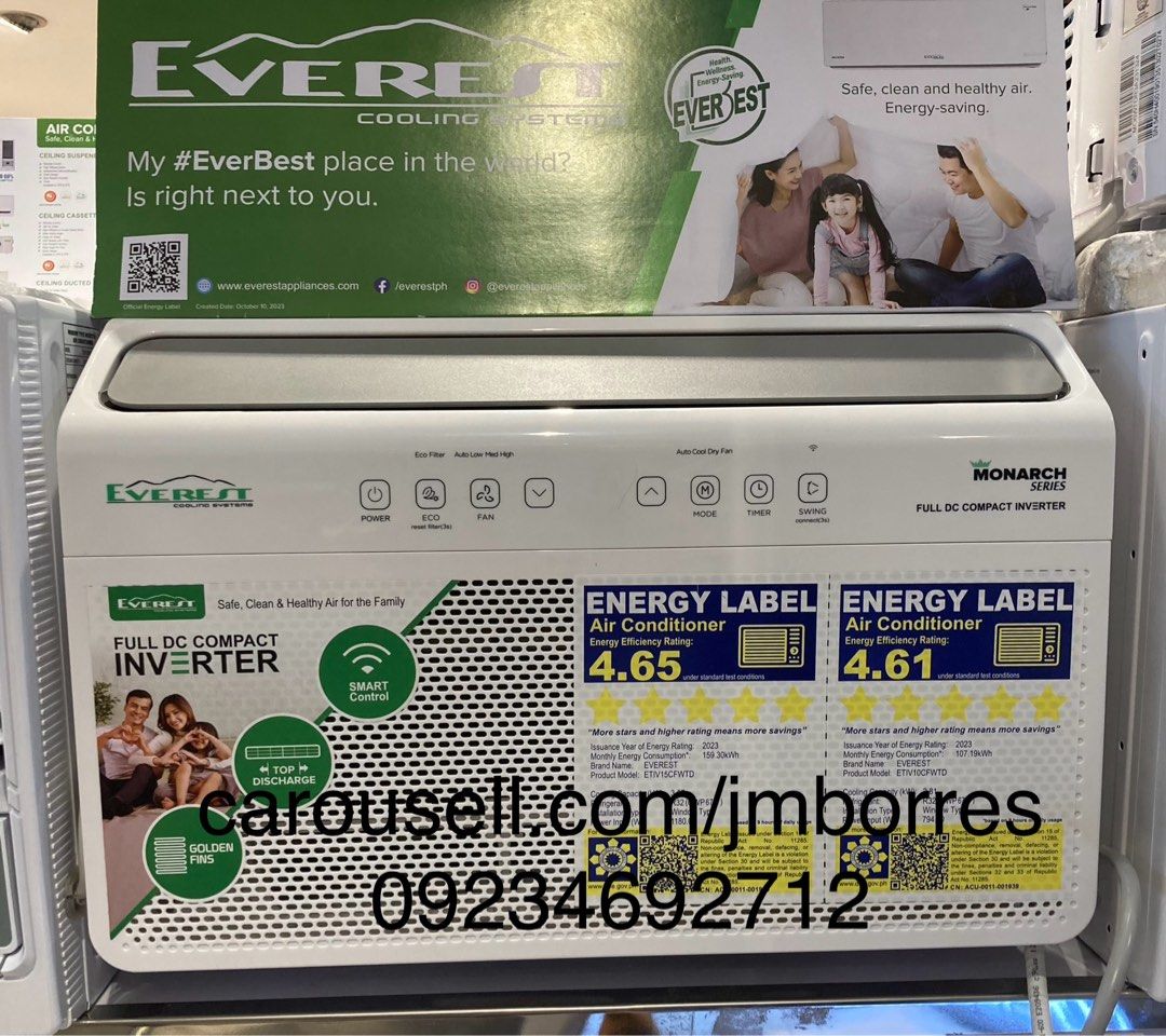 everest window type aircon inverter 1hp 1.5hp compact size top ...