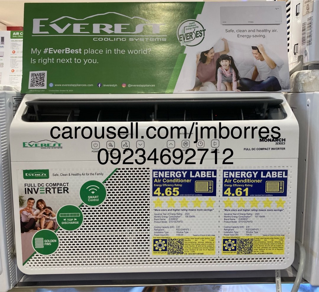 everest window type aircon inverter 1hp 1.5hp compact size top ...