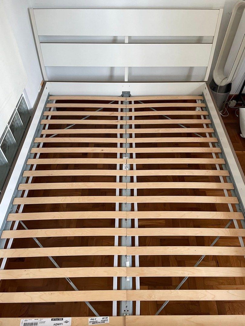 IKEA White Bed Frame - TRYSIL, Furniture & Home Living, Furniture, Bed ...