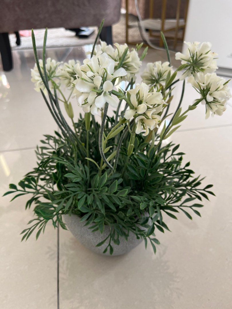 Kaison white artificial hydrangea, Furniture & Home Living, Home Decor ...