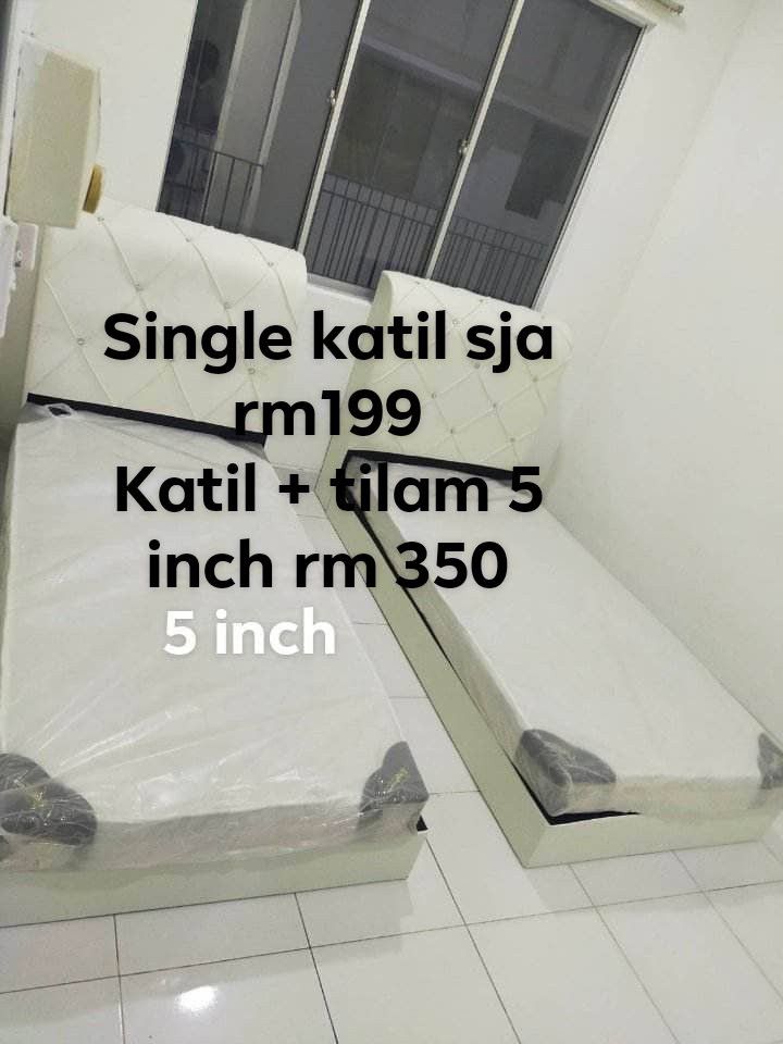 Katil Queen dan single, Furniture & Home Living, Furniture, Bed Frames ...