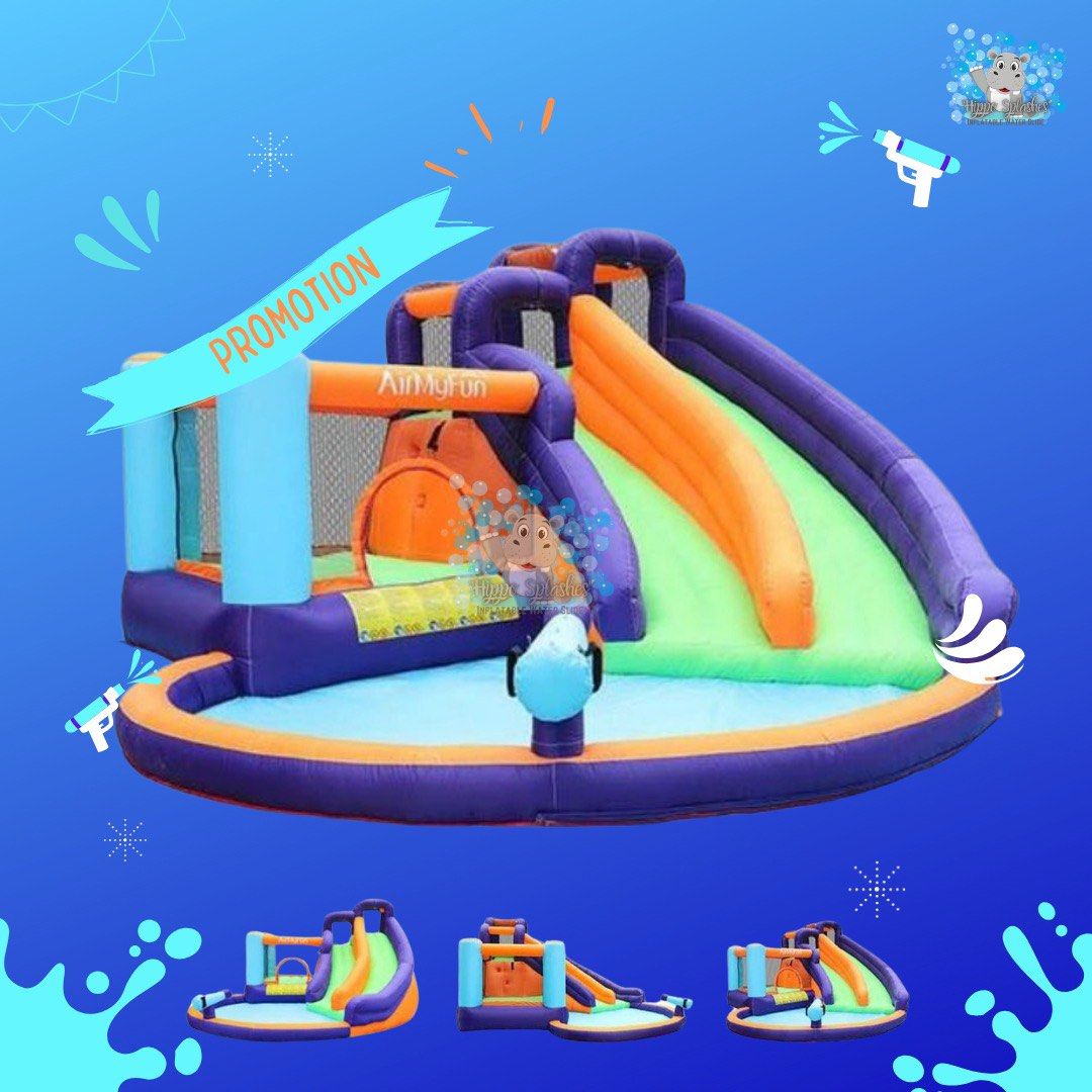 Kolam mandi double slide & bouncy inflatable, Hobbies & Toys, Toys ...