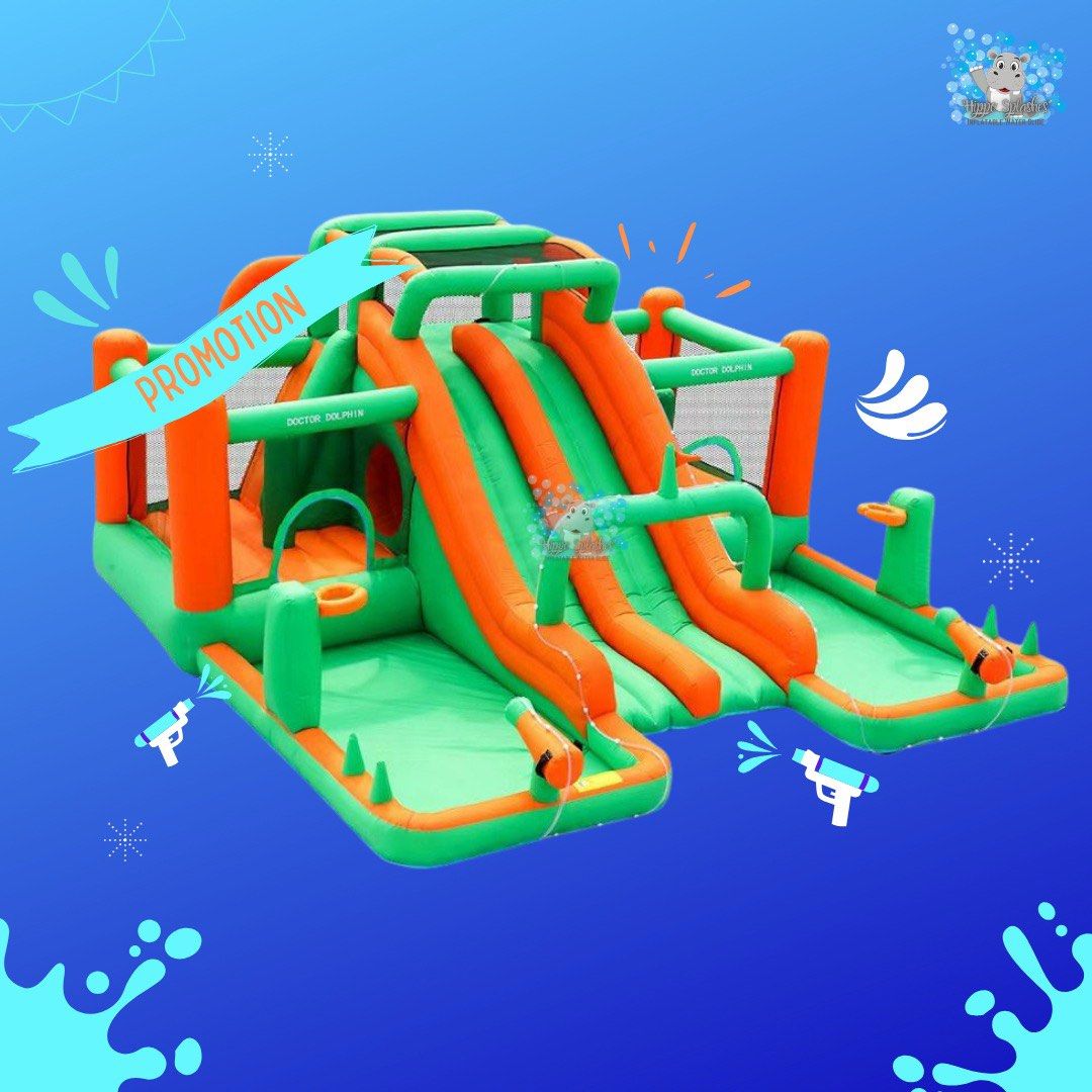 Kolam mandi double slide & bouncy inflatable, Hobbies & Toys, Toys ...