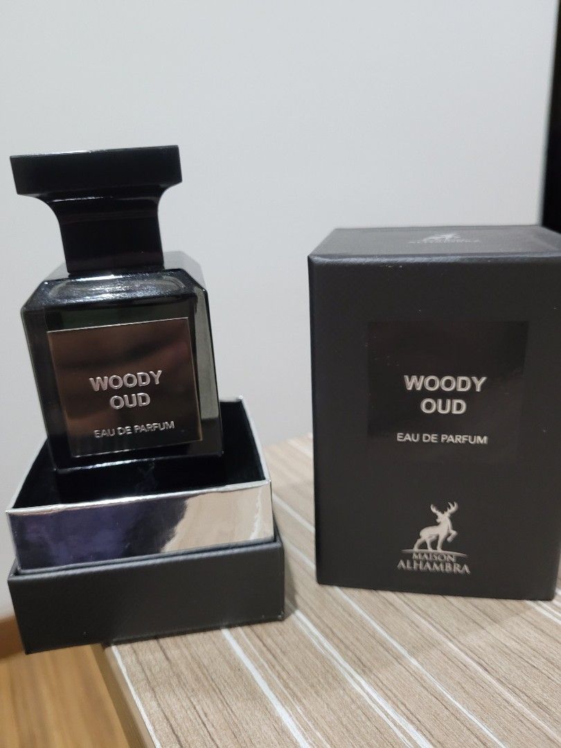 Lattafa Maison Alhambra Woody Oud EDP 5ml decant dupe Tom Ford Oud Wood ...