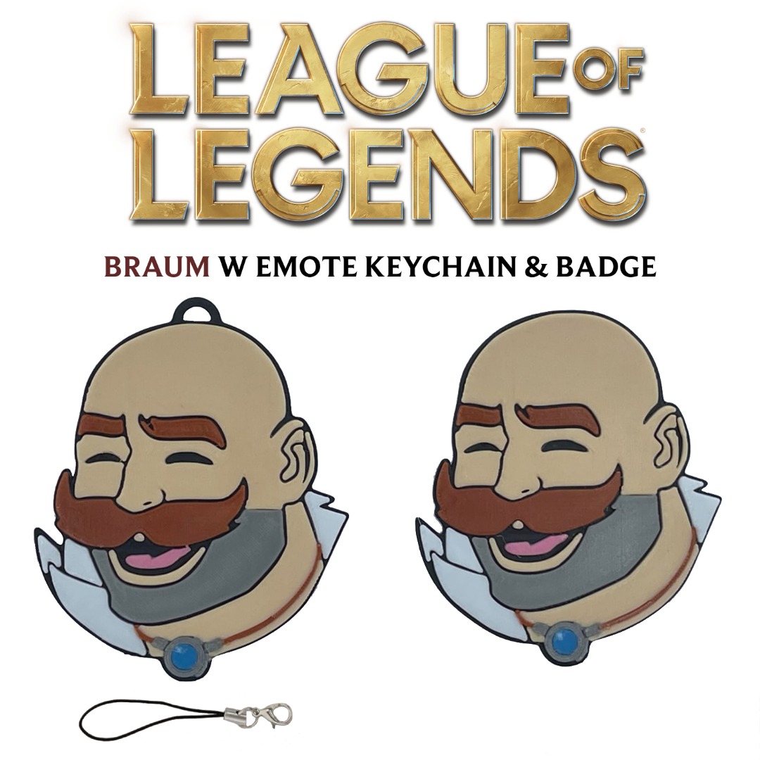 League of Legends Braum W Emote Keychain/Charm & Badge, Hobbies & Toys ...