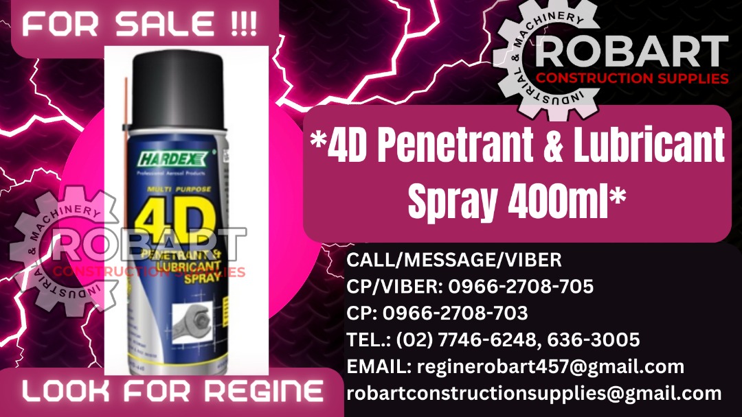 *4D Penetrant & Lubricant Spray 400ml*, Commercial & Industrial ...