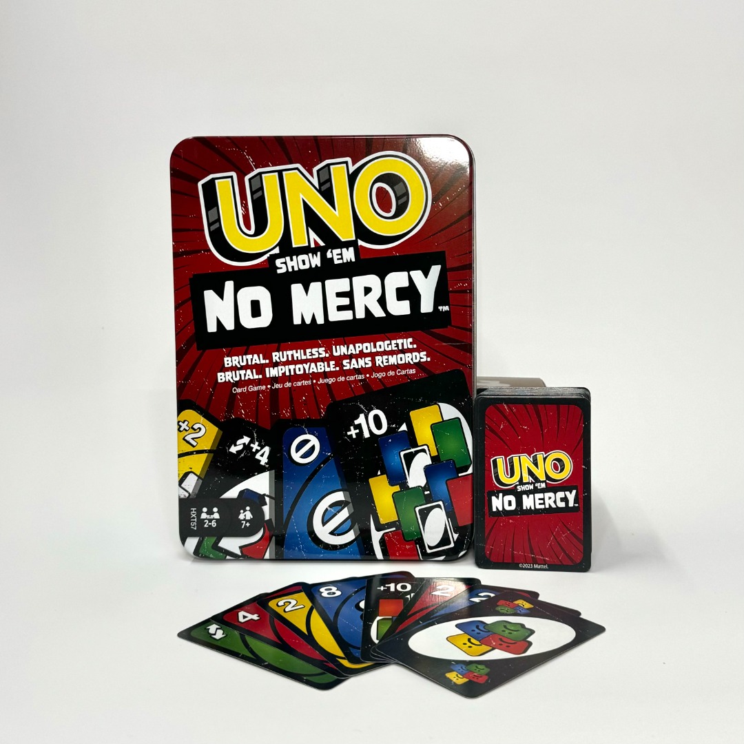[ 全新現貨 ] UNO SHOW 'EM NO MERCY 鐵盒珍藏版 / UNO 地獄考驗友情版, 興趣及遊戲, 收藏品及紀念品, 明星 ...