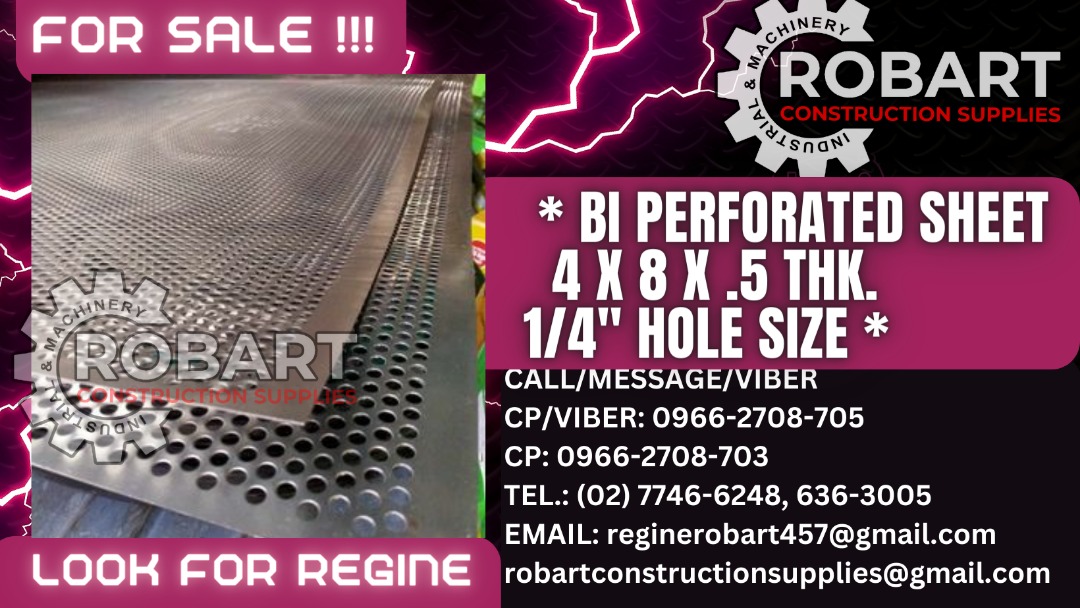 * bi perforated sheet 4 x 8 x .5 thk. 1/4" hole size *, Commercial ...