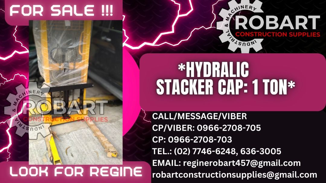 * Hydraulic stacker Cap: 1ton *, Commercial & Industrial, Construction ...
