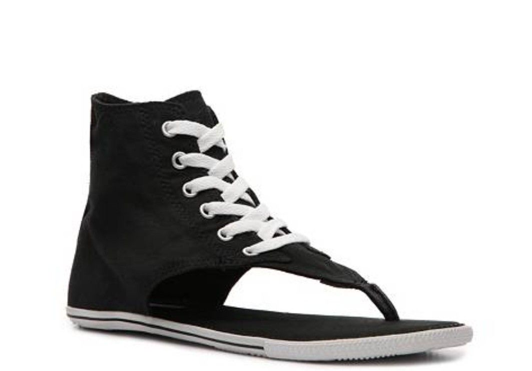 Chuck Taylor Converse All Star thong Lace Hi top Sandals Women s Fashion Footwear Slippers and slides on Carousell