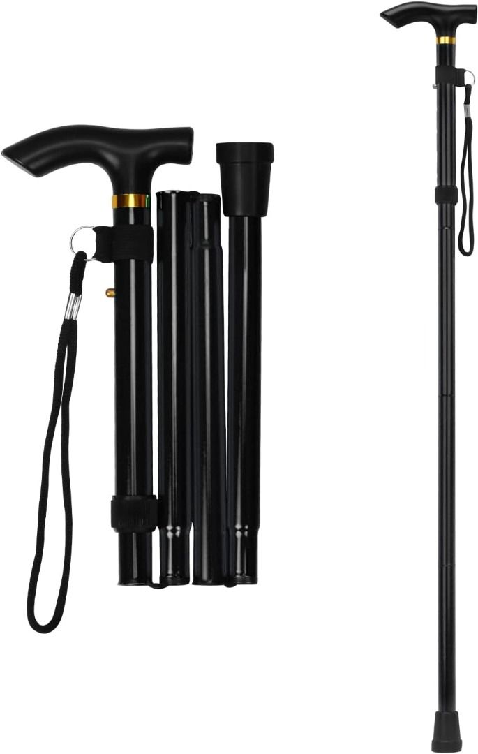 Folding Cane, 5-Level Adjustable Height Walking Stick Lightweight ...