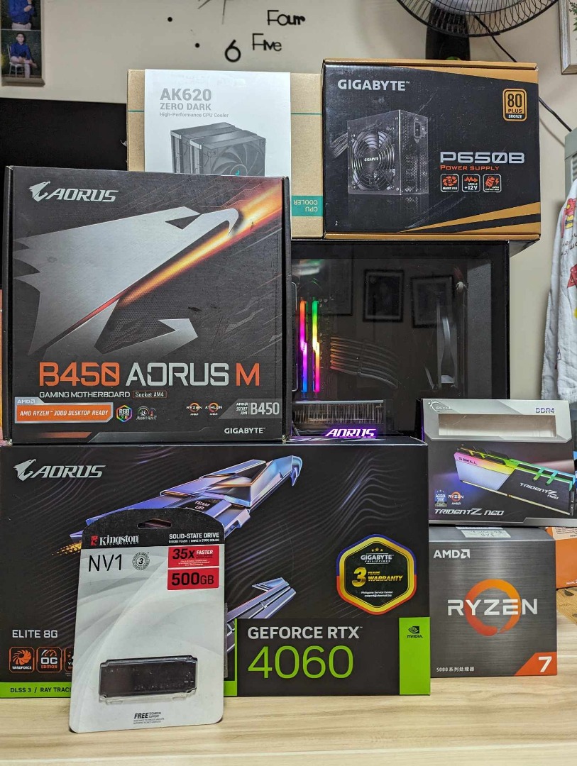 Gaming PC Rig Ryzen 7 5800x | RTX 4060 8GB | 16GB RAM | B450M Aorus ...