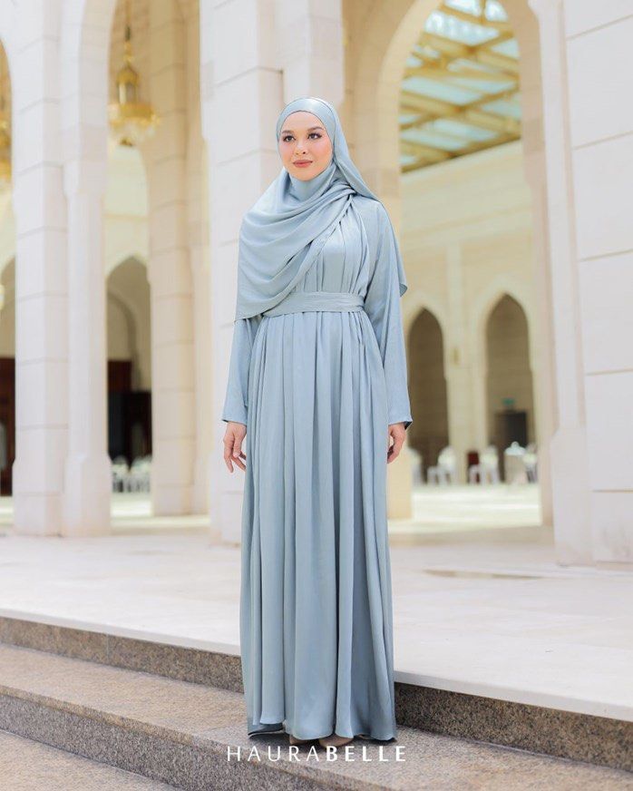 FREE POSTAGE SM | Haurabelle Hadya Abaya with Shawl Ash Grey, Women's ...