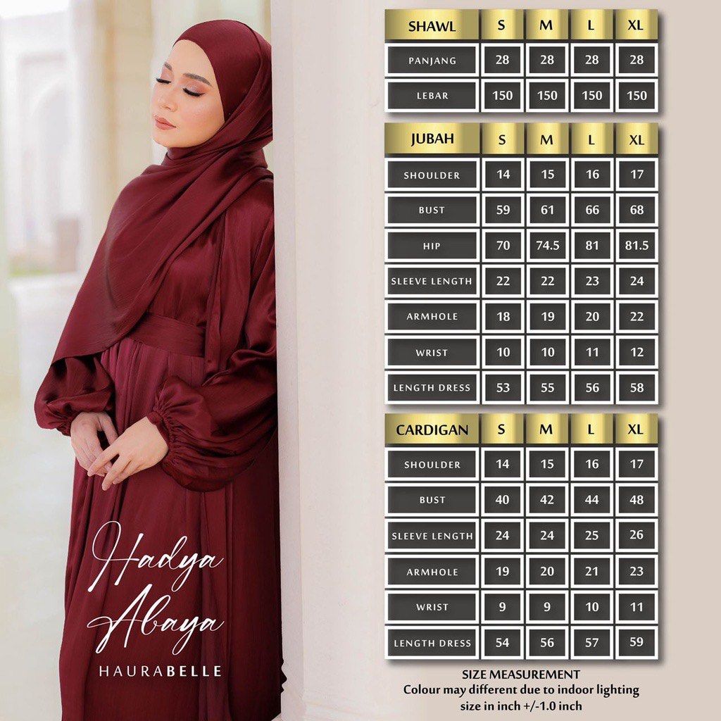 FREE POSTAGE SM | Haurabelle Hadya Abaya with Shawl Ash Grey, Women's ...
