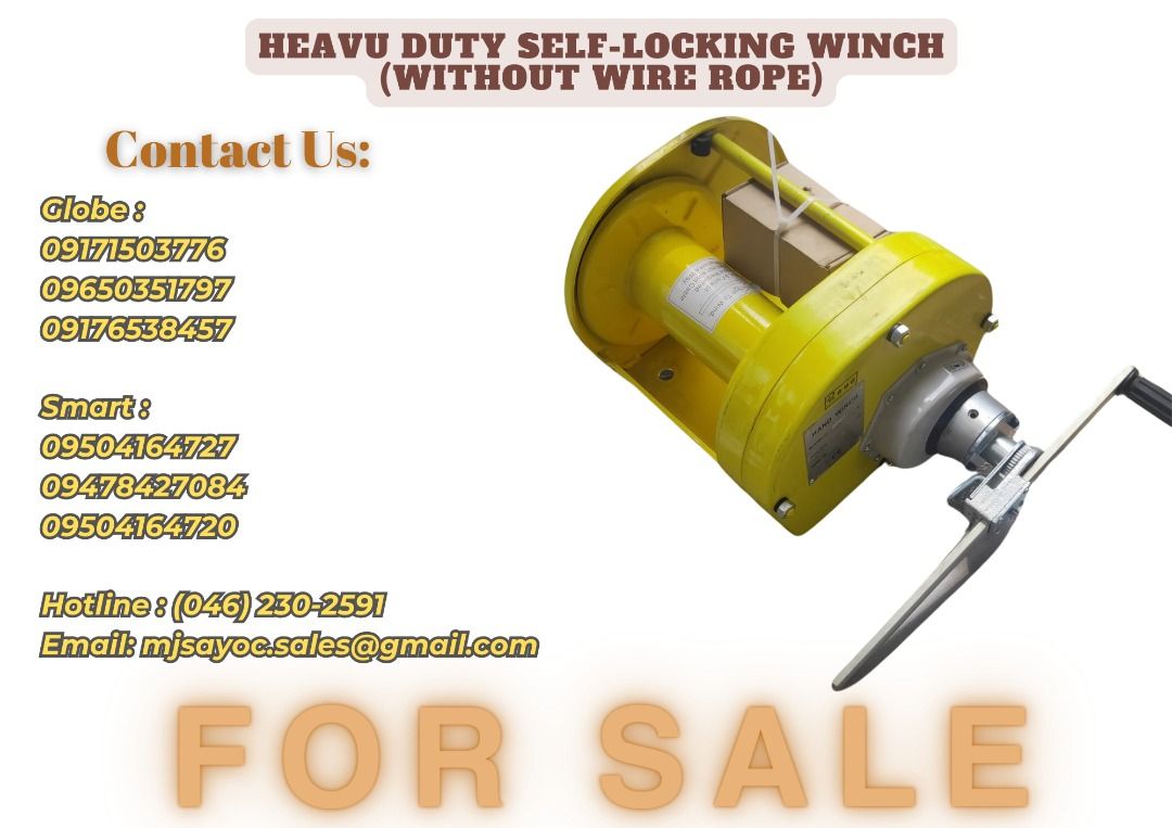 HEAVU DUTY SELF-LOCKING WINCH (WITHOUT WIRE ROPE), Commercial ...