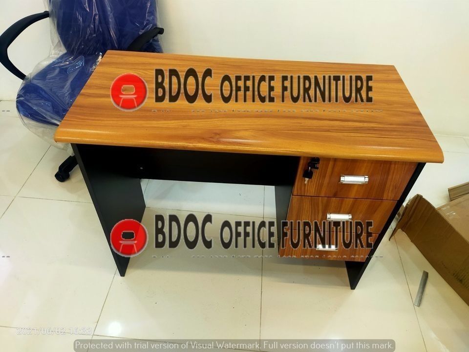 laminated wood color office table with side drawer / office partition ...