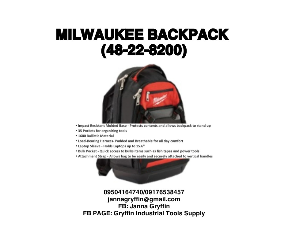 MILWAUKEE BACKPACK (48-22-8200), Commercial & Industrial, Industrial ...