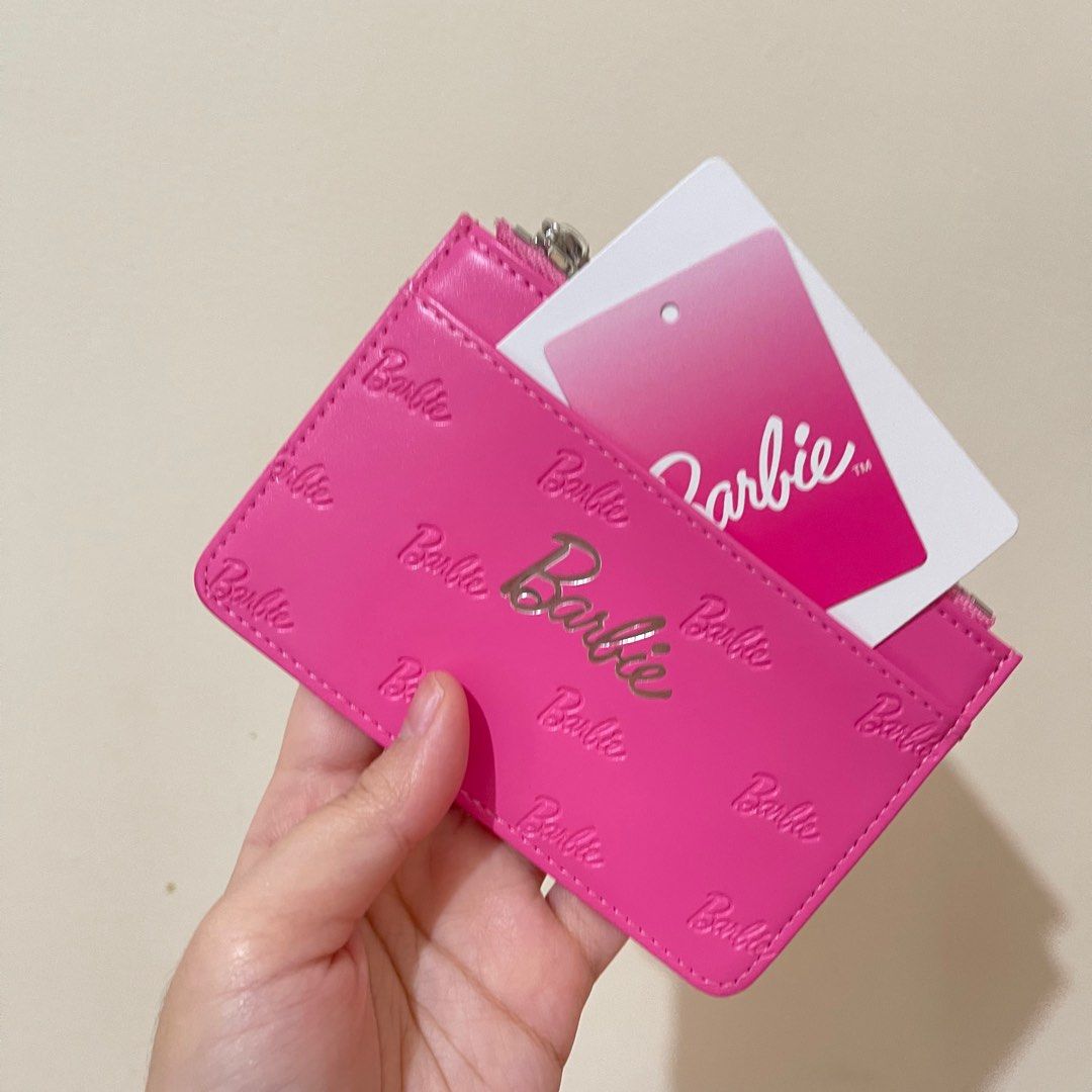 miniso x barbie card holder dompet kartu card wallet, Fesyen Wanita ...