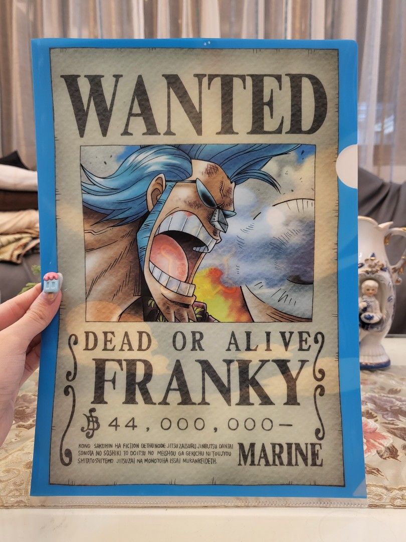 One Piece Franky Wanted Poster Folder, Hobbies & Toys, Stationary ...