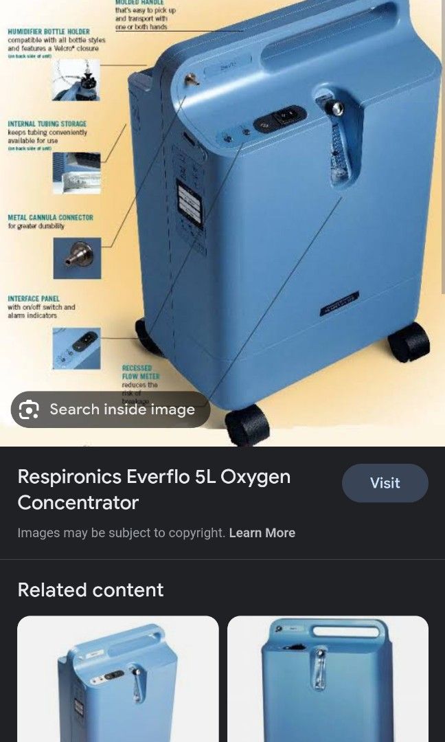 Philips Respironics Everflo 5L Oxygen Concentrator, Health & Nutrition, Medical Supplies & Tools ...