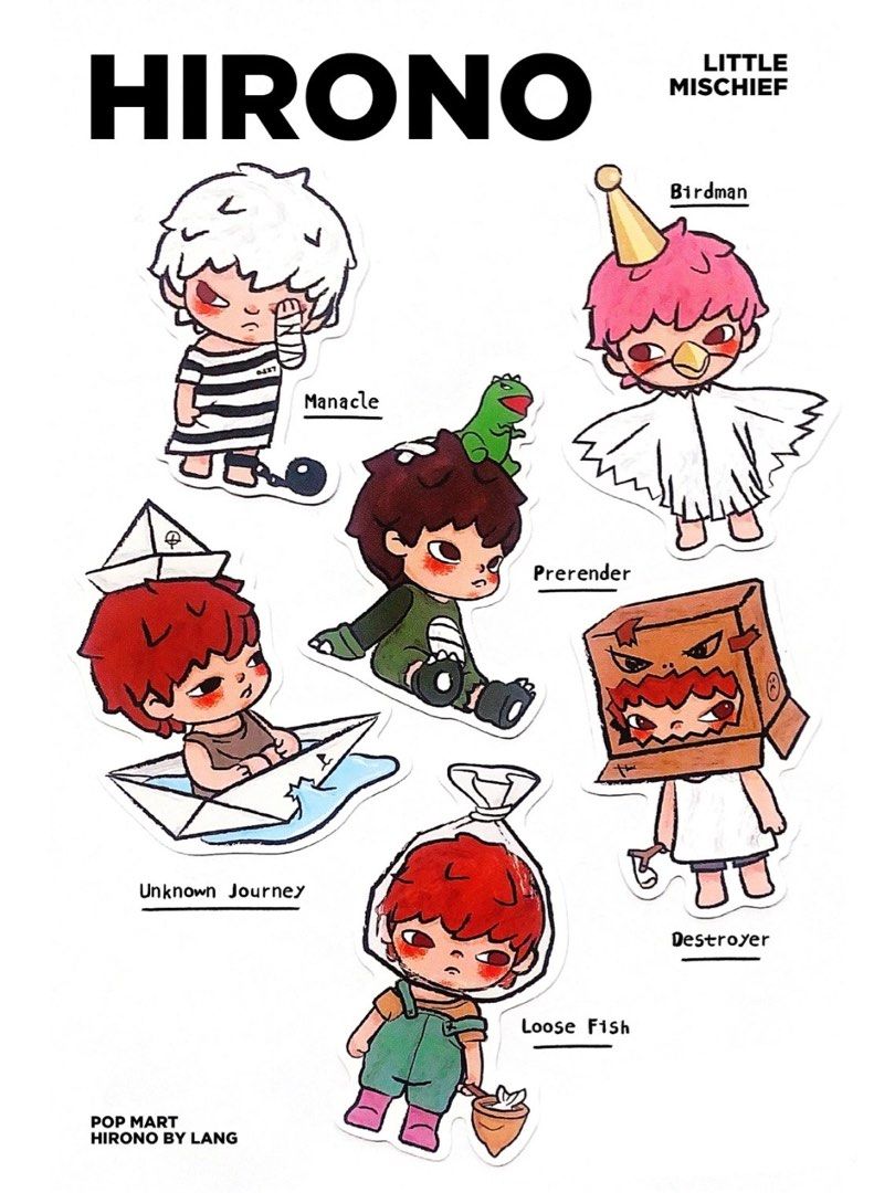 POPMART Hirono Official Merchandise Postcards Stickers Magnets Pouch ...
