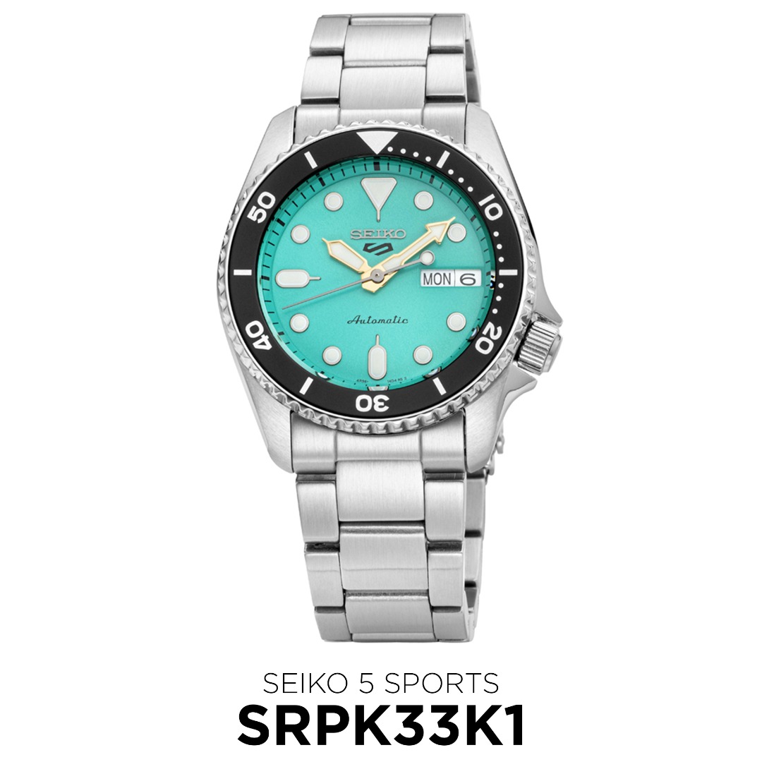 Seiko 5 Sports 38mm SKX Mid-Sized Teal Dial Automatic Watch SRPK33 ...