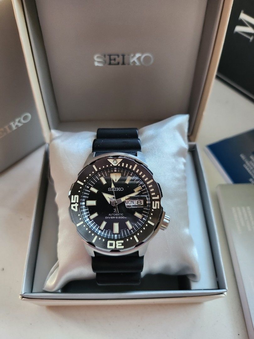 Seiko Prospex Monster 4th Gen Black Dial SRPD27, Men's Fashion, Watches ...