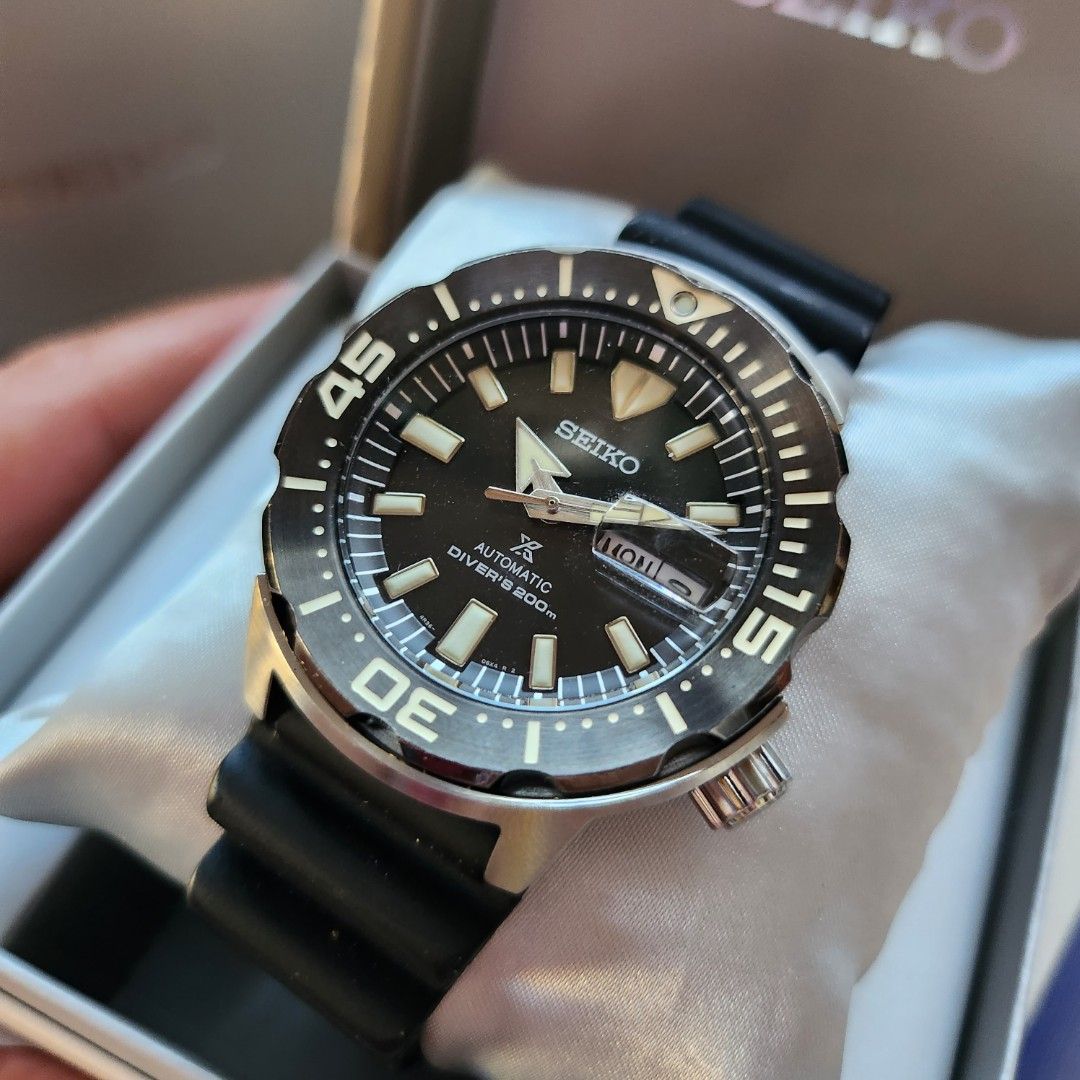 Seiko Prospex Monster 4th Gen Black Dial SRPD27, Men's Fashion, Watches ...