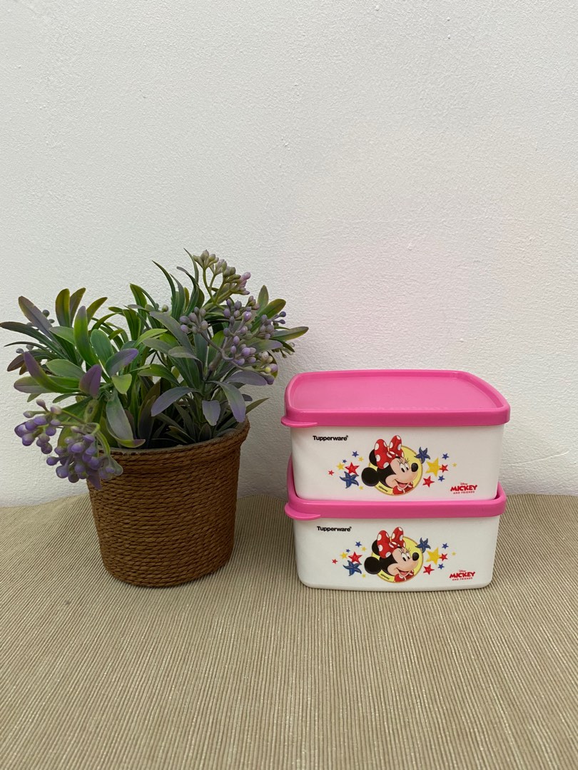 Tupperware Minnie Snack Box Set, Furniture & Home Living, Kitchenware ...