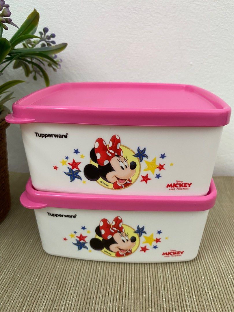 Tupperware Minnie Snack Box Set, Furniture & Home Living, Kitchenware ...