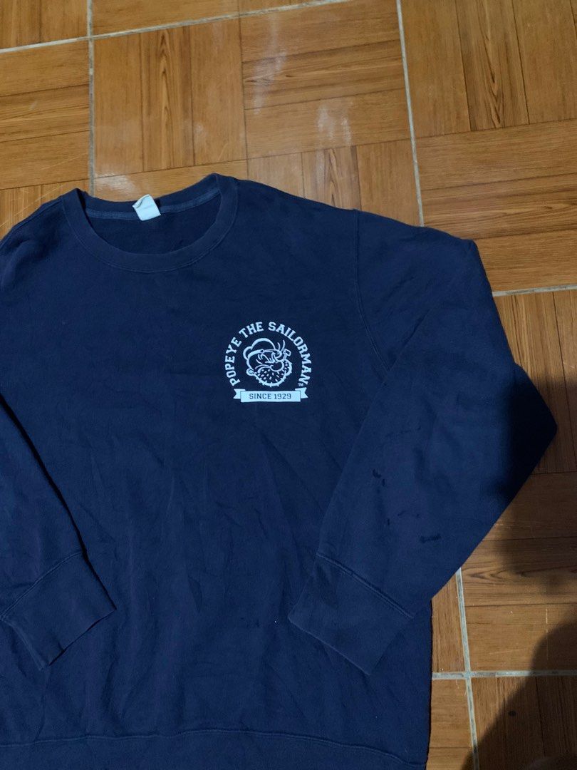Uniqlo x Popeye The Sailor Man Crew Neck, Men's Fashion, Coats, Jackets ...