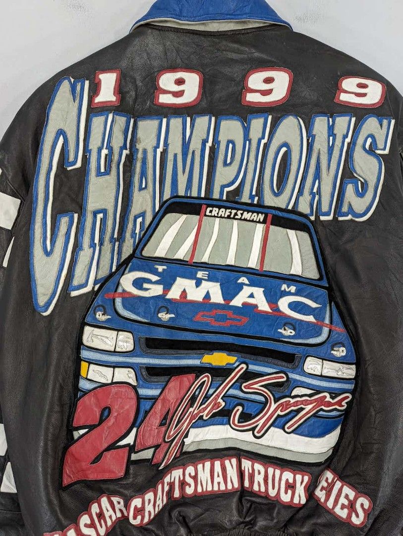 Vintage 1999 GMAC nascar leather jacket, Men's Fashion, Coats, Jackets ...