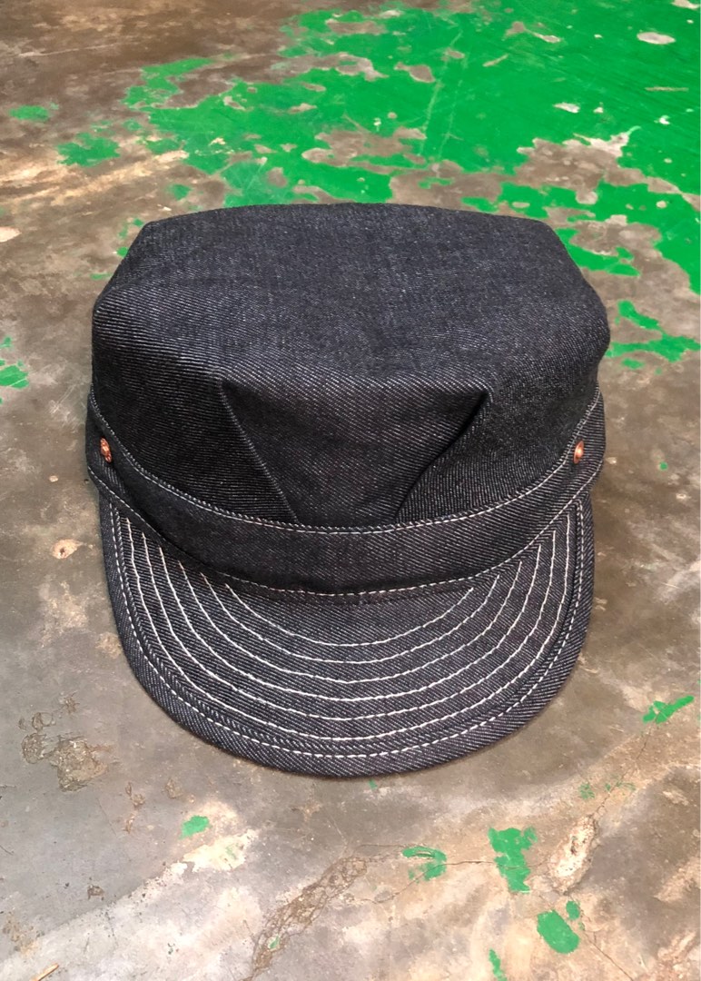 Worker cap selvedge denim with copper rivet, Men's Fashion, Watches ...