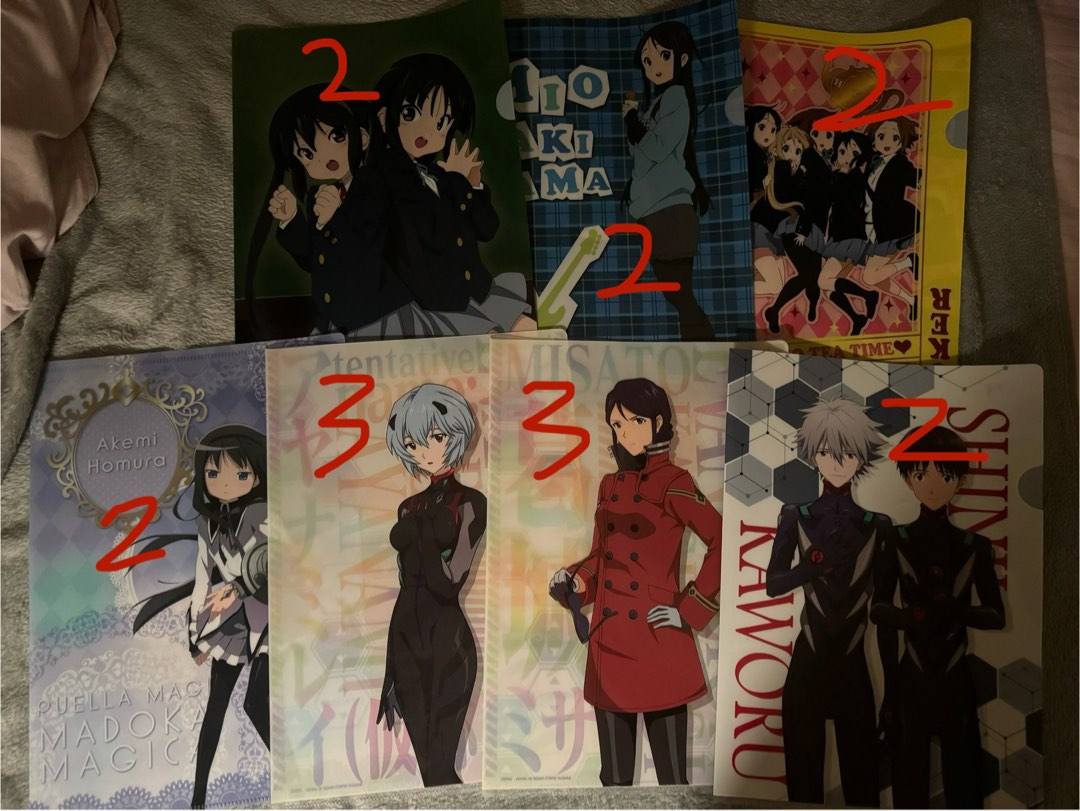 Anime folders Eva K-on Madoka magica, Hobbies & Toys, Collectibles ...
