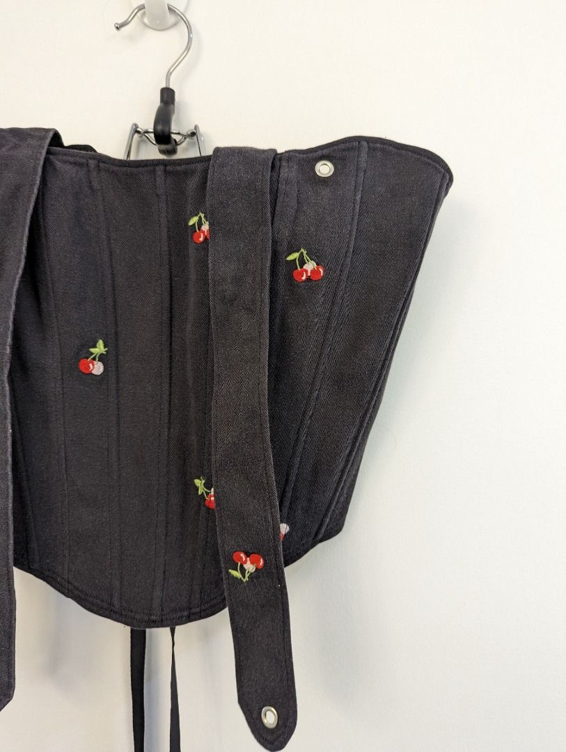 April Jean Reflection Cherry Embroidered Corset, Women's Fashion, Tops ...