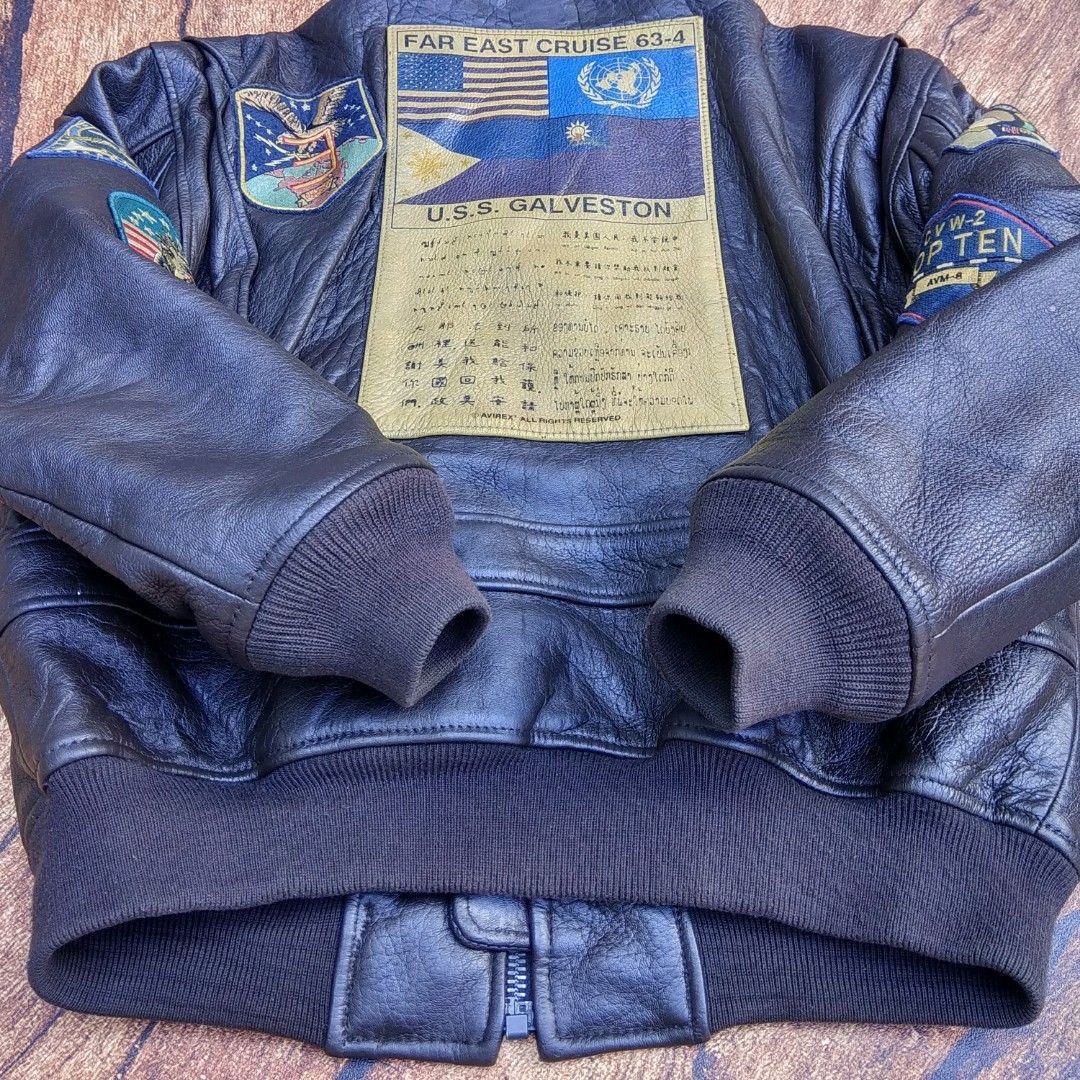 Avirex type G1 us navy top gun jaket kulit bomber pilot flight jacket ...