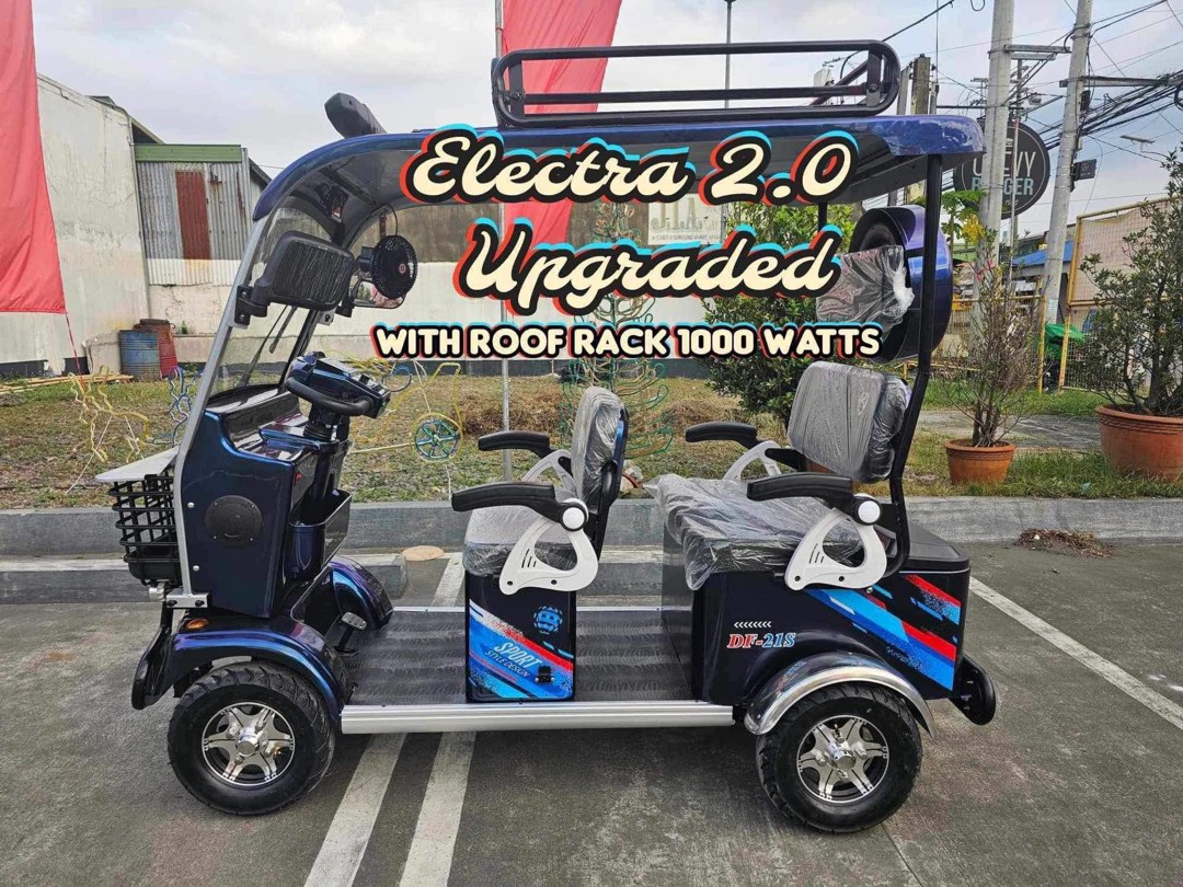 ELECTRA 2.0 2024 UPGRADED WITH TOP LUGGAGE RACK DF21 4 WHEELS GOLF CAR 1000watts, Sports ...