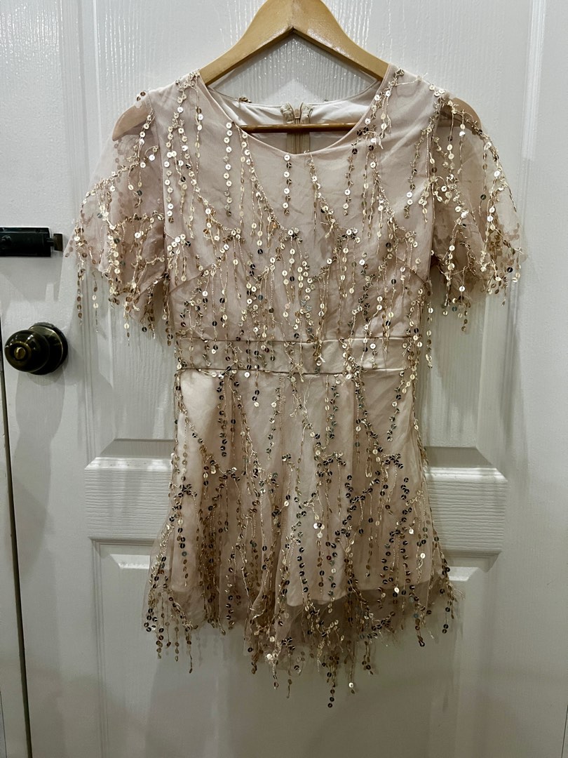 Gold Romper Eras Tour Taylor Swift, Women's Fashion, Dresses & Sets ...