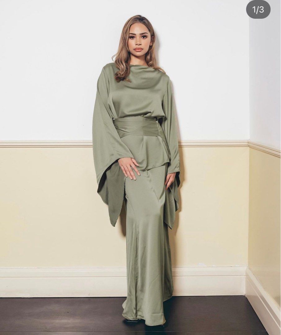 Inrea Baju Raya Olive Green, Women's Fashion, Dresses & Sets, Sets or ...