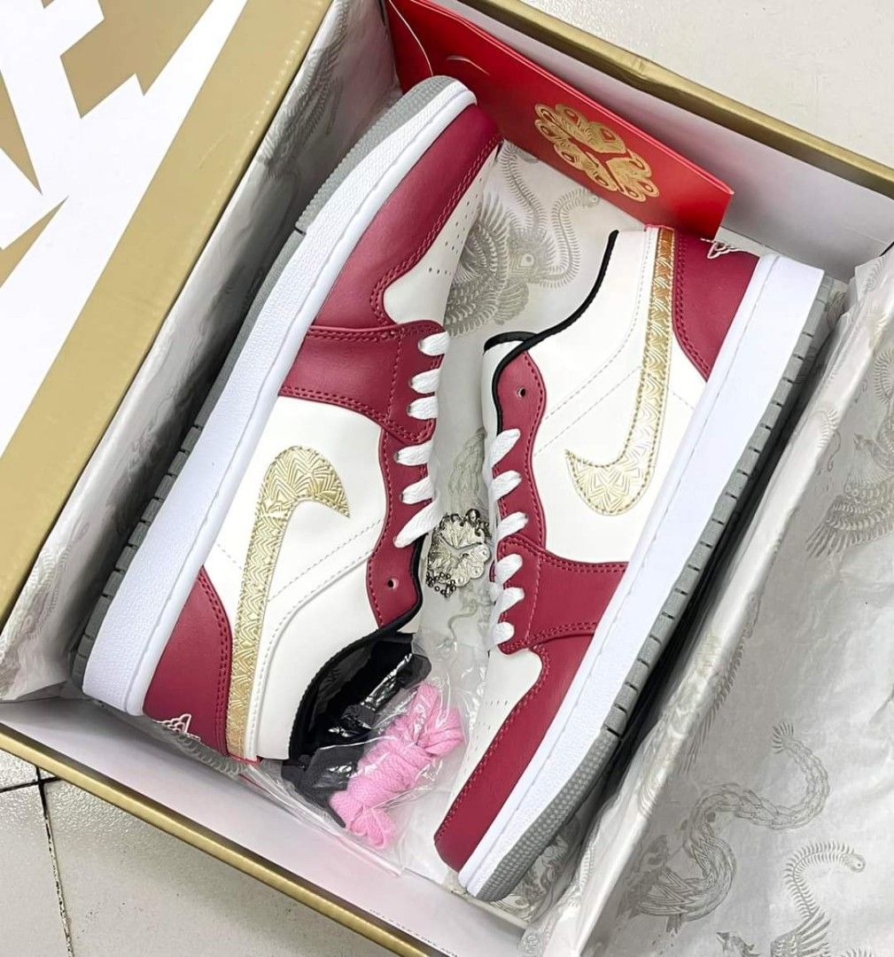 Jordan 1 Low Year of The Dragon For Men, Men's Fashion, Footwear ...