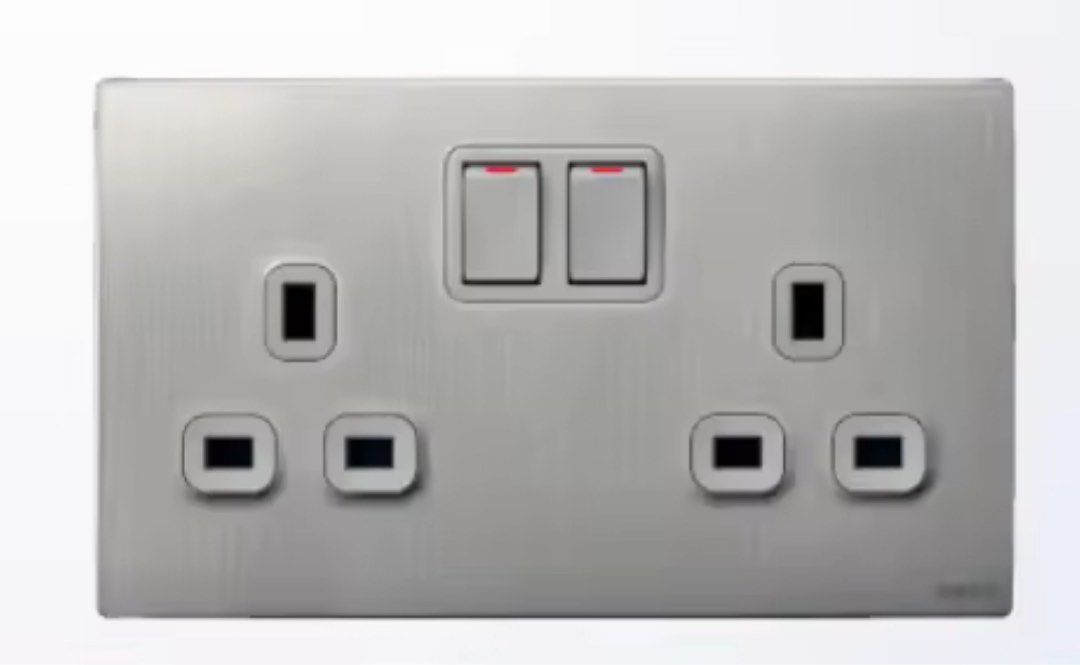Legrand Malia Senses Double Socket Brush Aluminium, TV & Home ...