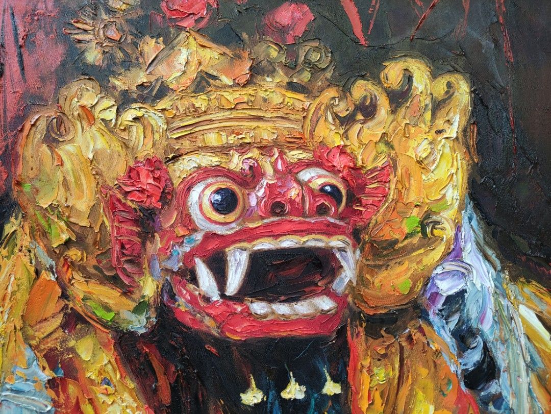 Lukisan Bali Barong, Antik, Pajangan di Carousell