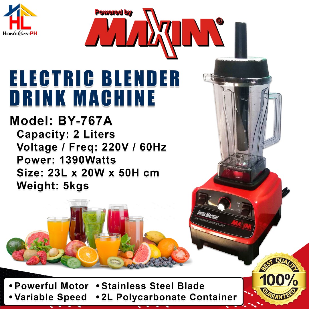 Maxim Electric Blender Drink Machine 2 Liters (BY-767A), TV & Home ...