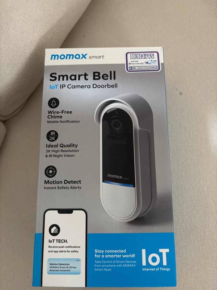 Momax Smart Bell 智能門鐘 電子貓眼, 傢俬＆家居, 保安及門鎖 , 窺視孔觀察器和門鈴 - Carousell